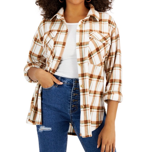 just polly | Jackets & Coats | Just Polly Plaid Shacket | Poshmark